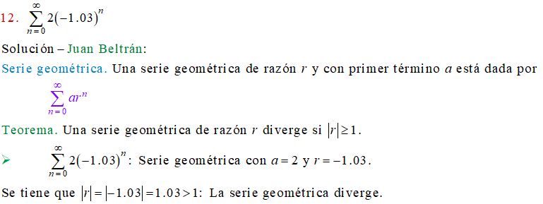 Formulas De Series Geometricas